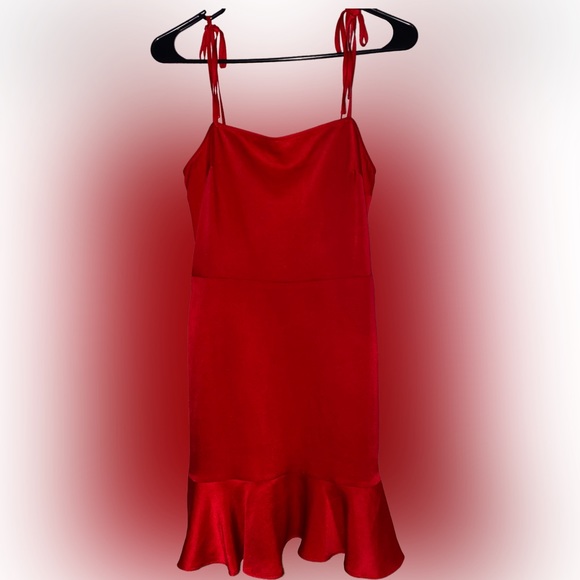 Express | Dresses | Express Red Satin Mini Dress | Poshmark